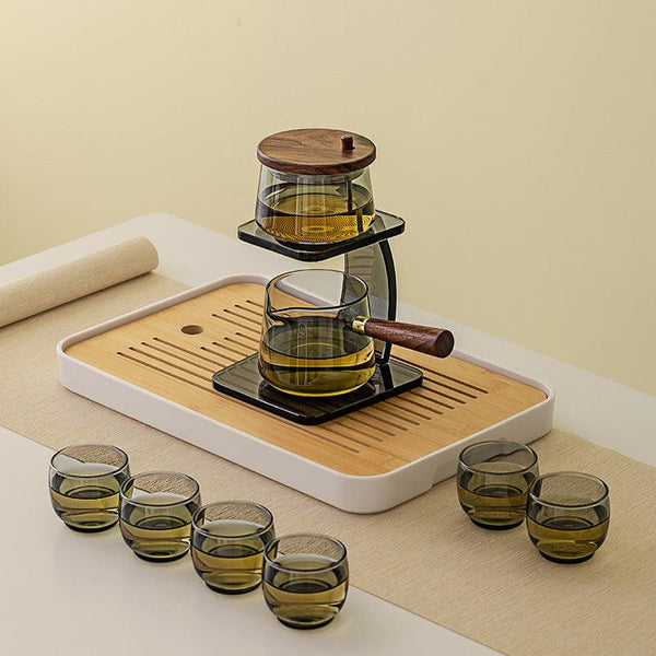 Push-type glass tea set | Kung Fu tea set tea maker | Teapot Tea Set ...